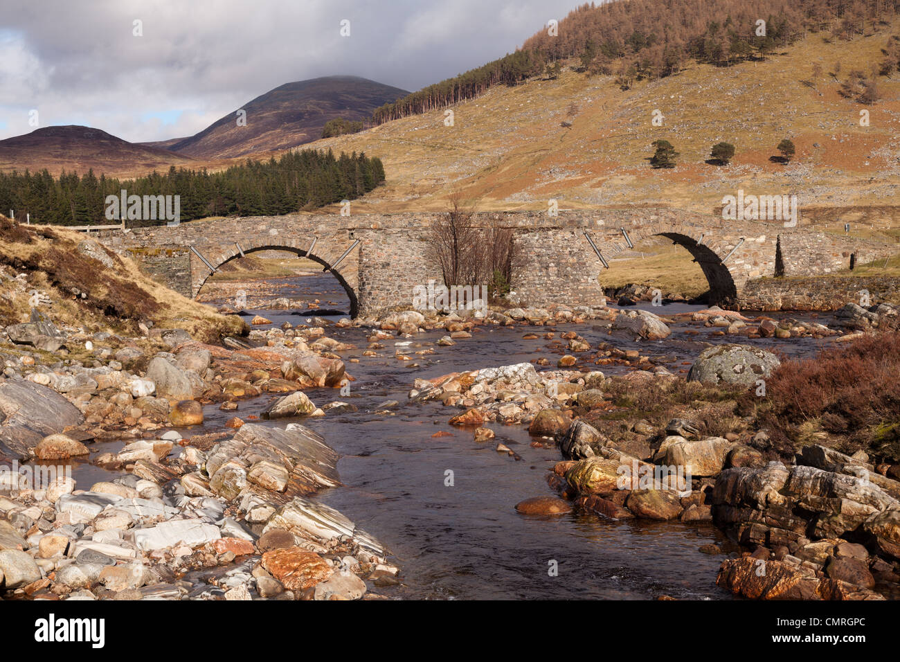 General Wade's bridge and the river Spey at Garva in the Scottish ...
