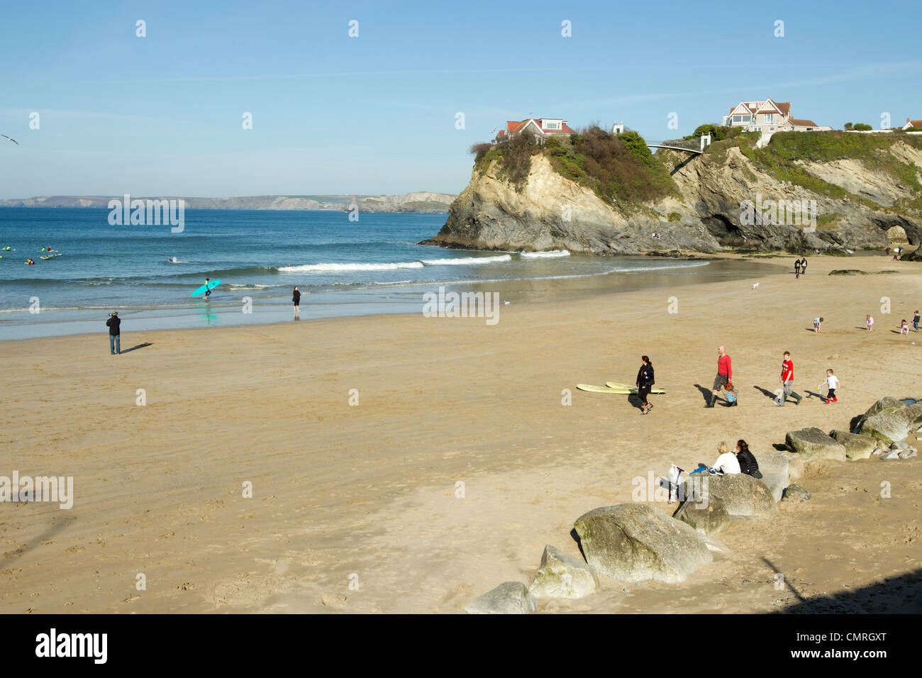 Towan beach in Newquay, Cornwall UK Stock Photo - Alamy