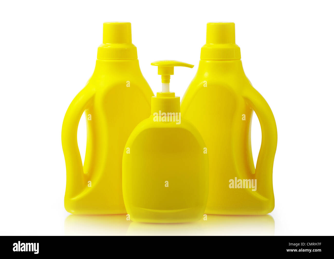 Colored plastic bottles isolated on white background Stock Photo - Alamy