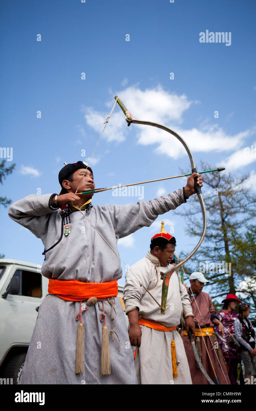 Portrait of Archer at Naadam festival , Khatgal , Khovsgol, Mongolia ...