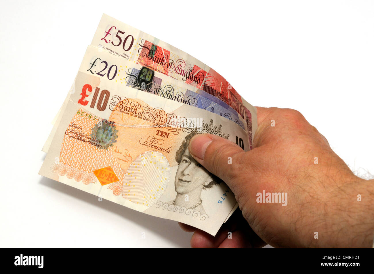 Great Britain UK pound bank notes in hand Stock Photo - Alamy