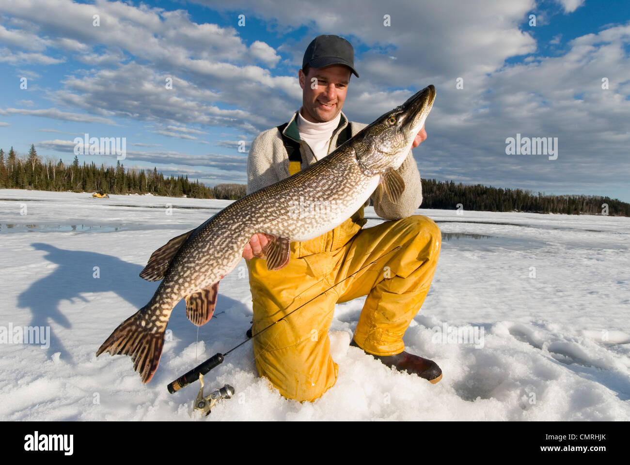 Adult caucasian male ice fishing hi-res stock photography and images ...