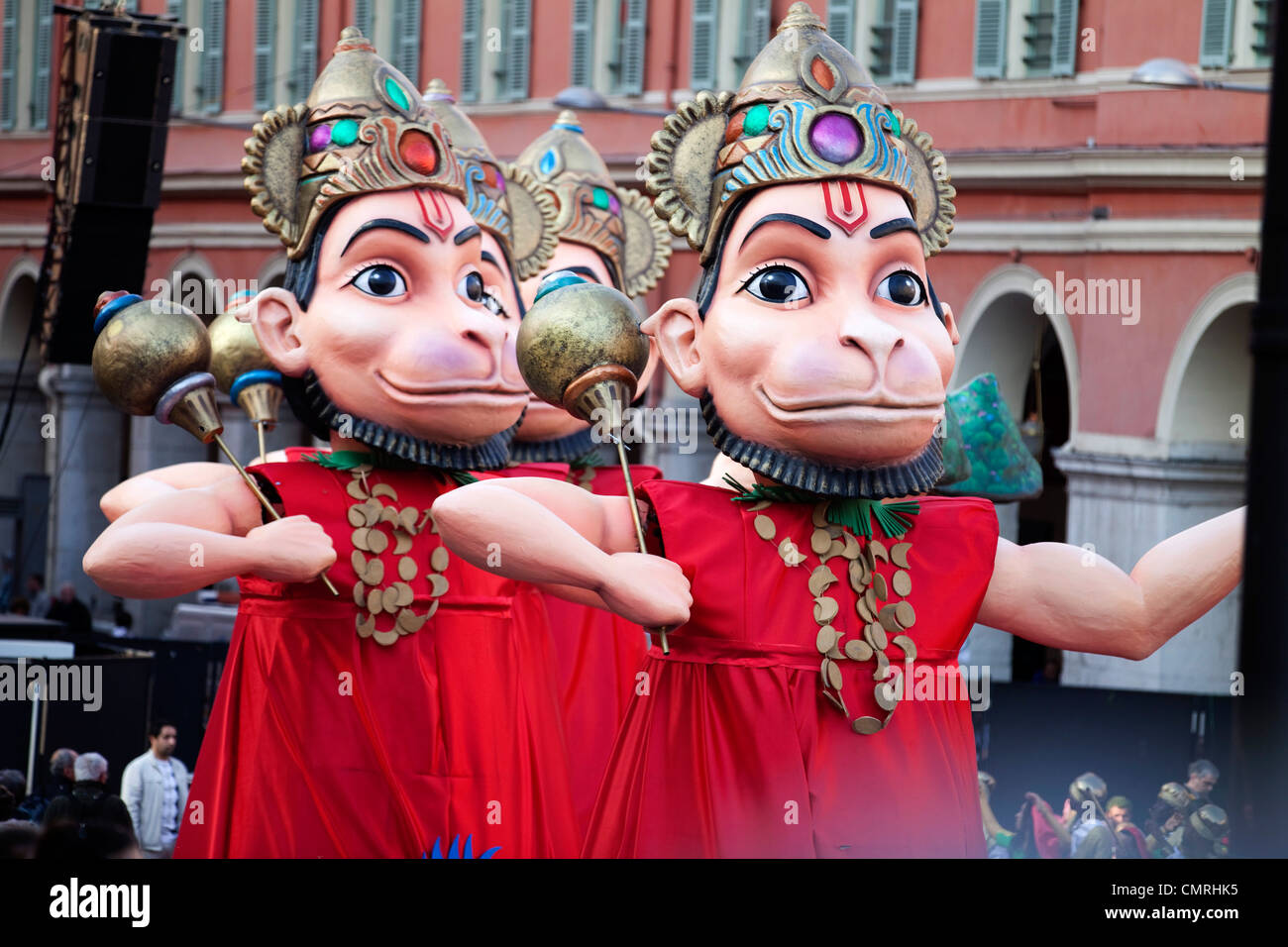 Carnaval de Nice 2012. cartoon effigy of Olympic monkeys during ...