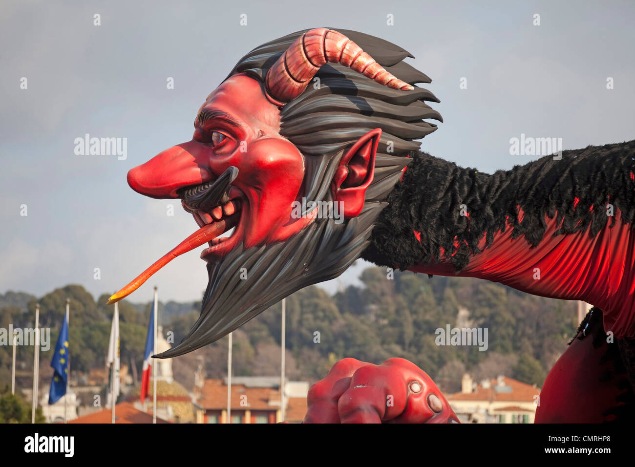 Carnaval de Nice 2012. cartoon effigy of devil during Carnival parade ...