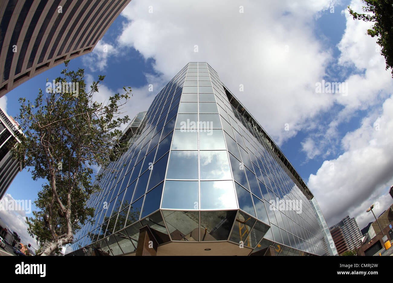 Office buildings in Glendale - Southern California shot with a fisheye ...