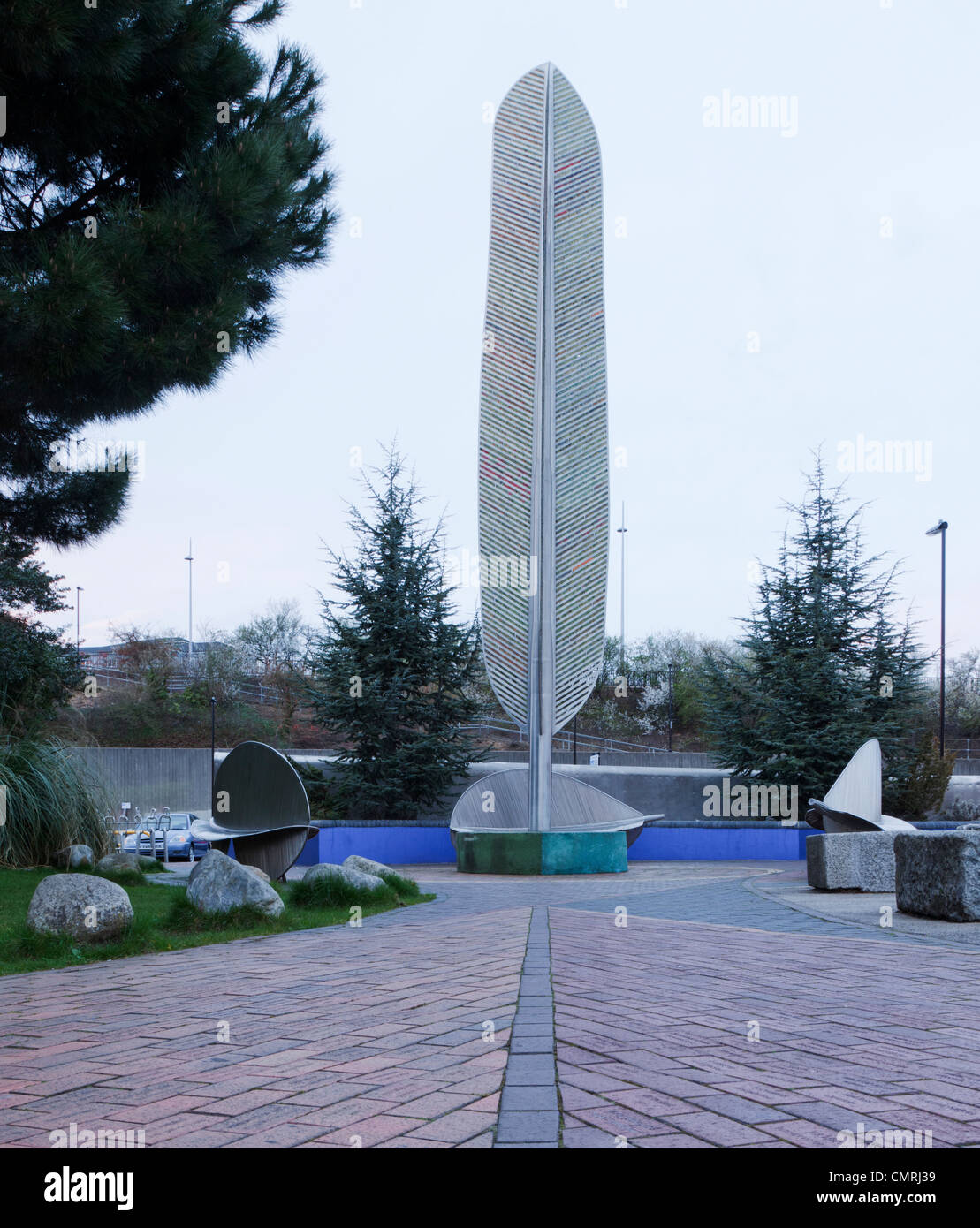 Glass and steel feather sculpture at Titanic Memorial, Woolston ...