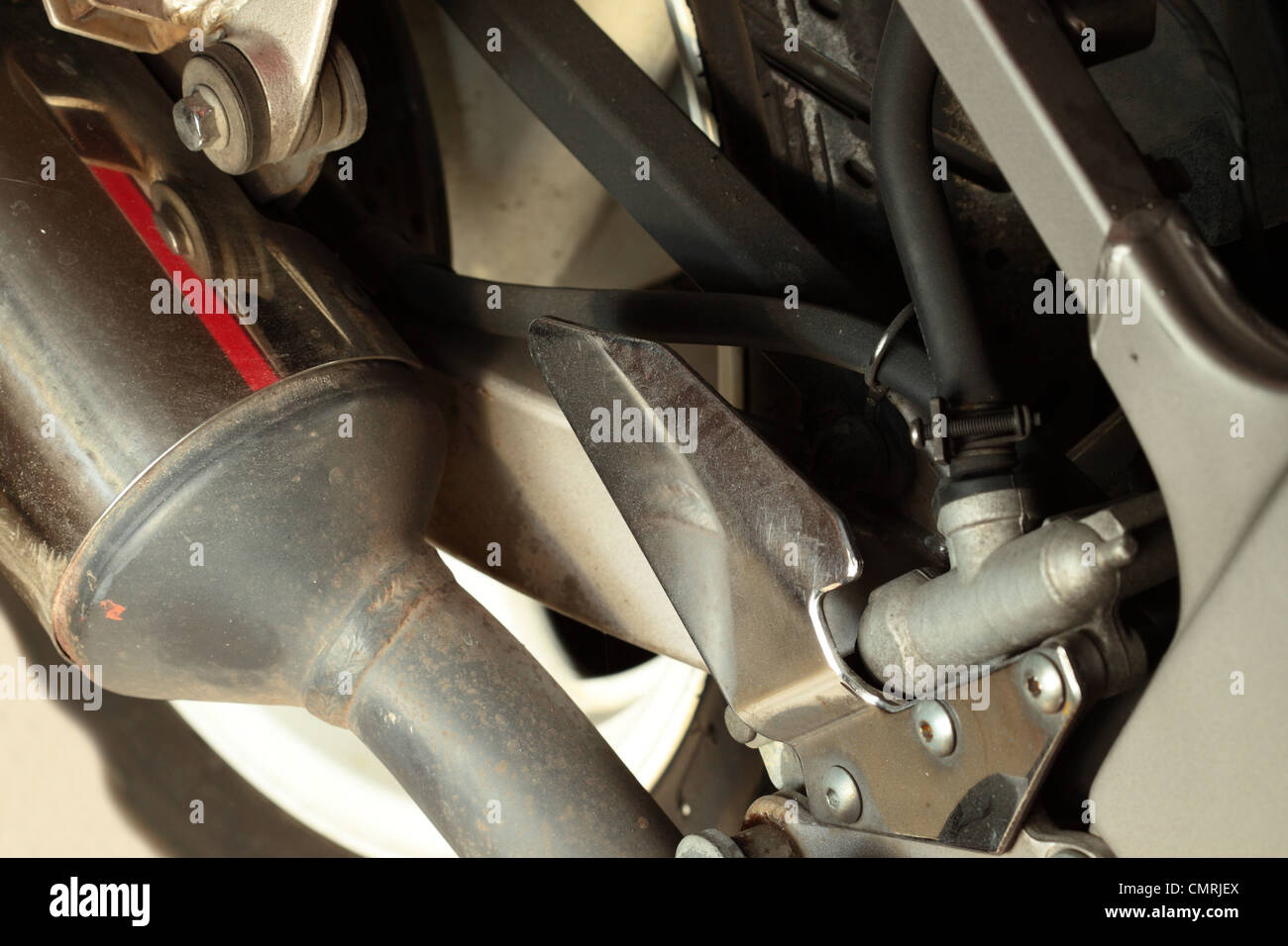 old red motorcycle engine details Stock Photo - Alamy