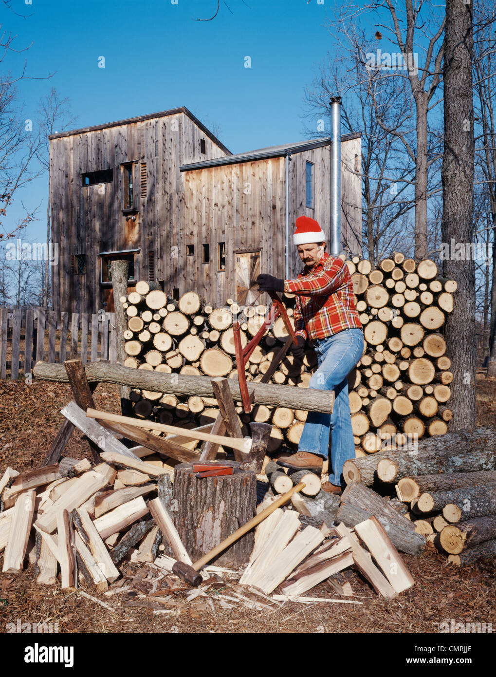 Cutting woman plaid shirt hi-res stock photography and images - Alamy