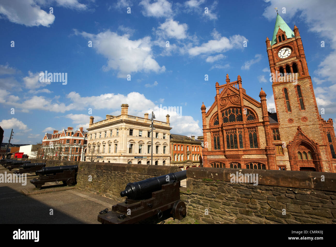 Derrys walls and the Guildhall Derry city county londonderry northern ...
