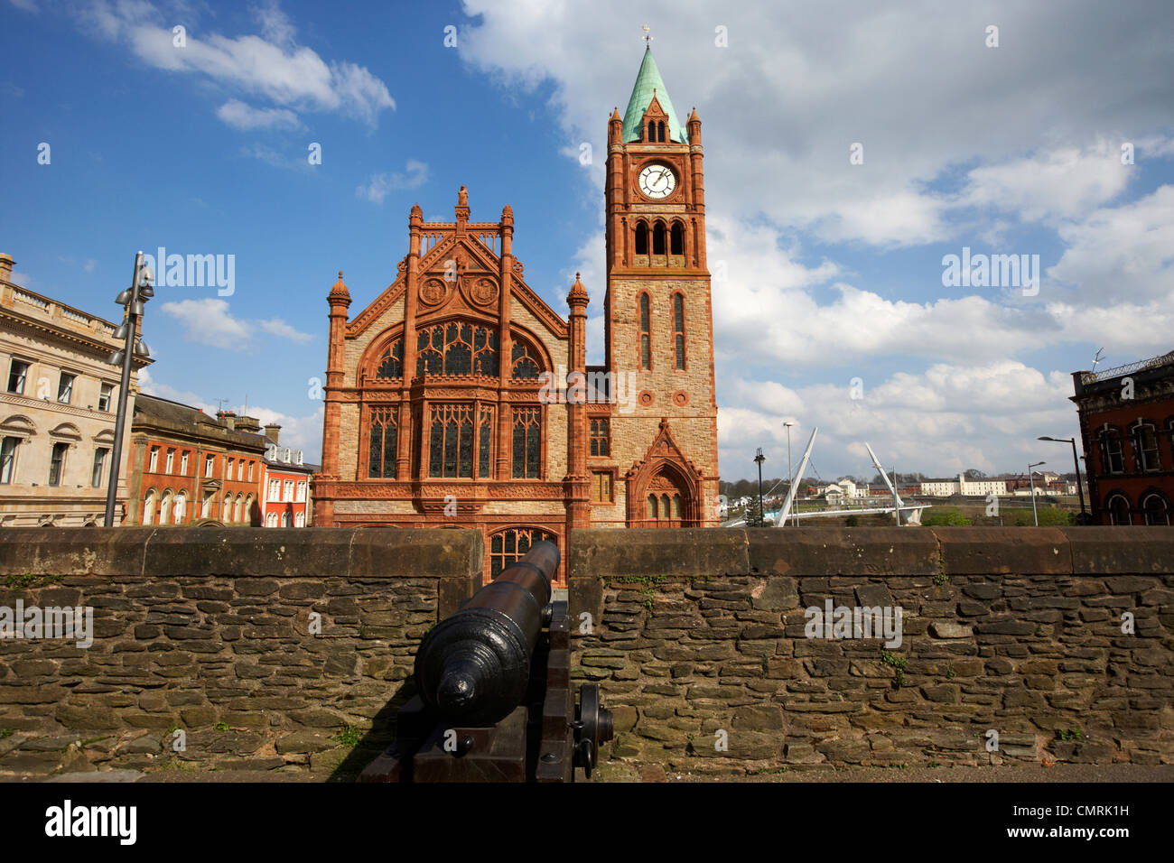 Derrys walls and the Guildhall Derry city county londonderry northern ...