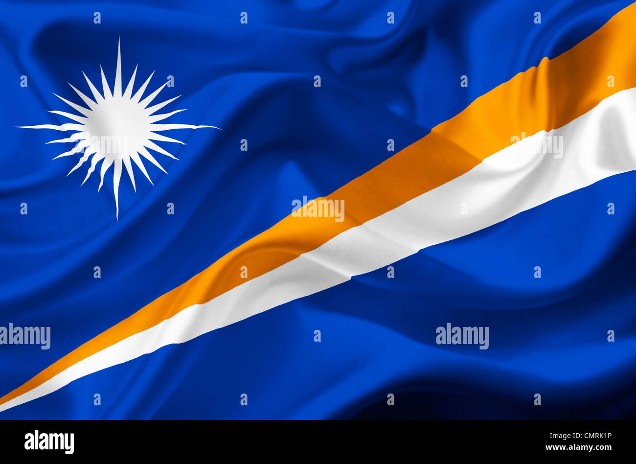 Marshall Islands waving flag Stock Photo - Alamy