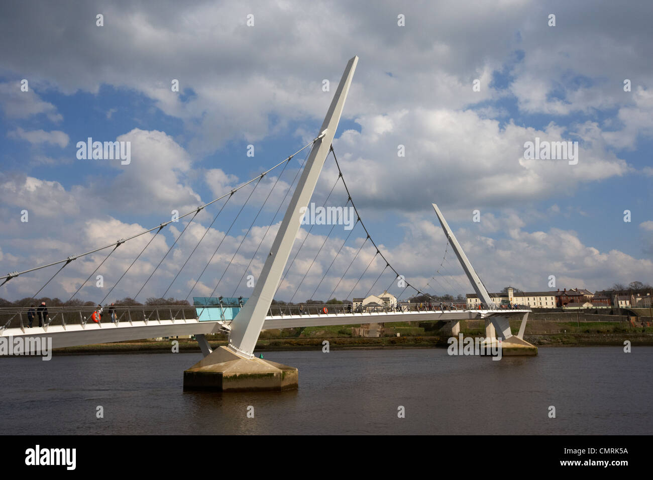 new peace bridge over the river foyle in Derry city county londonderry ...