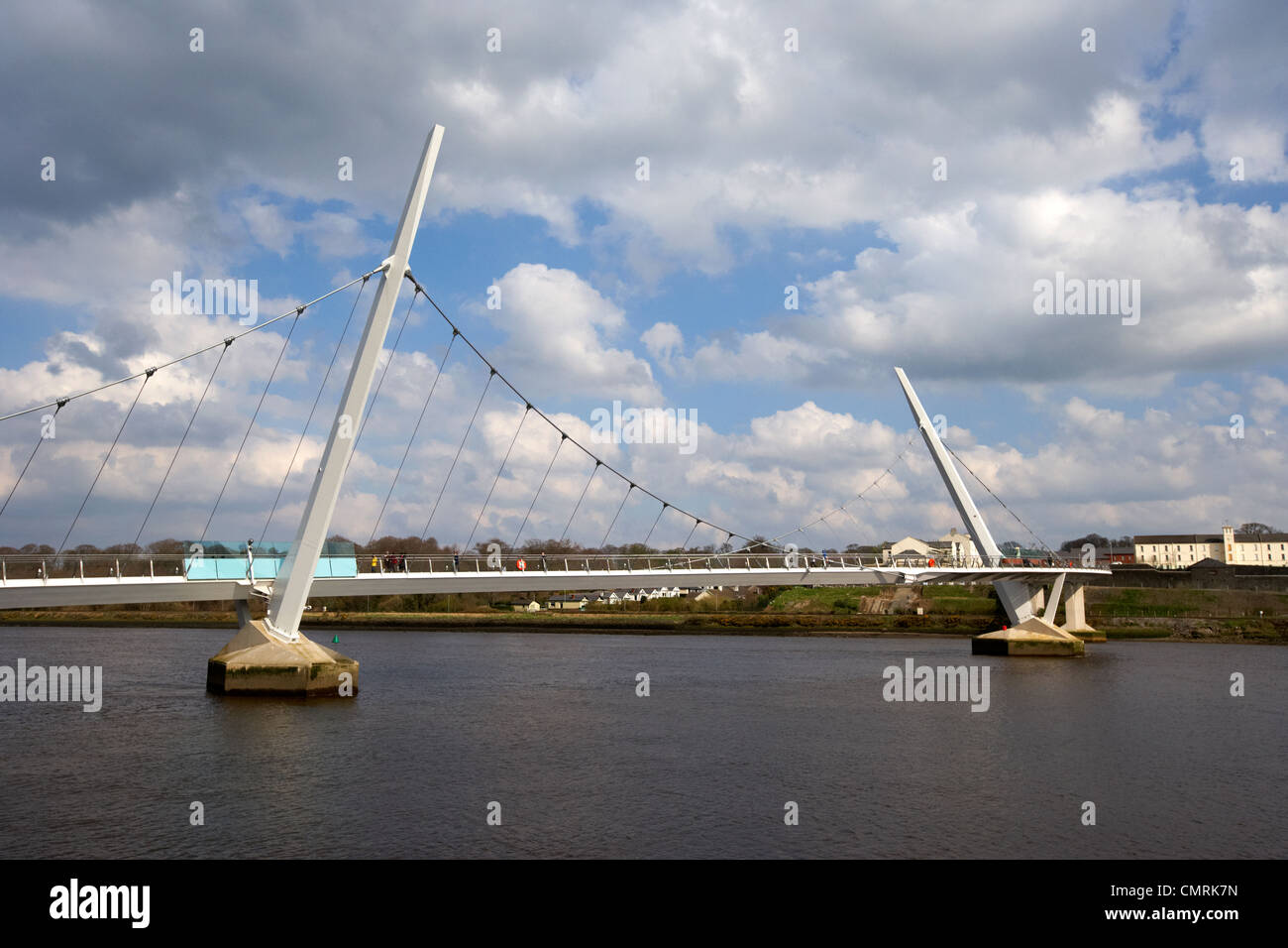 new peace bridge over the river foyle in Derry city county londonderry ...