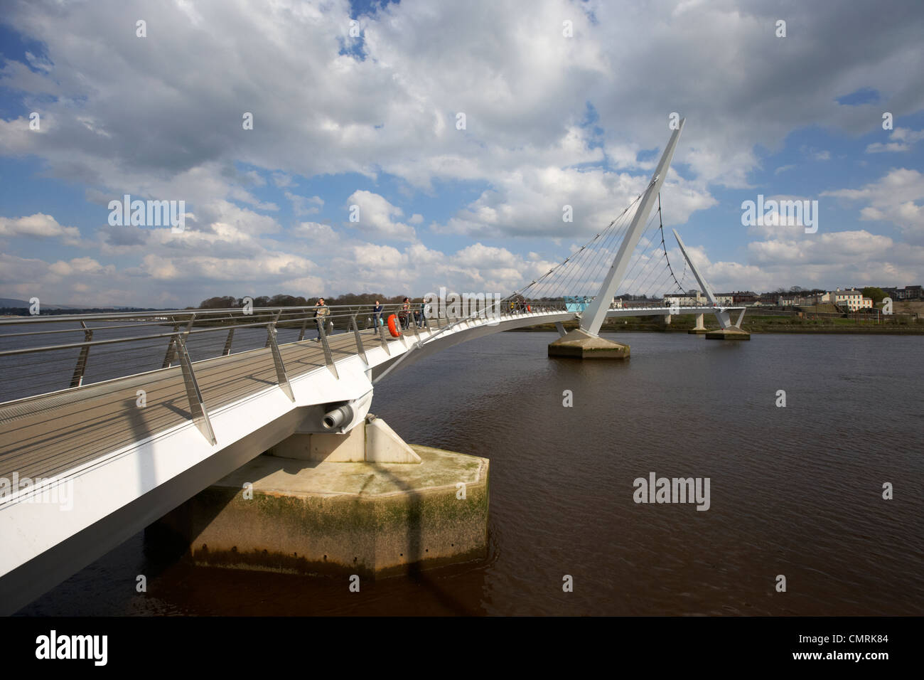 new peace bridge over the river foyle in Derry city county londonderry ...