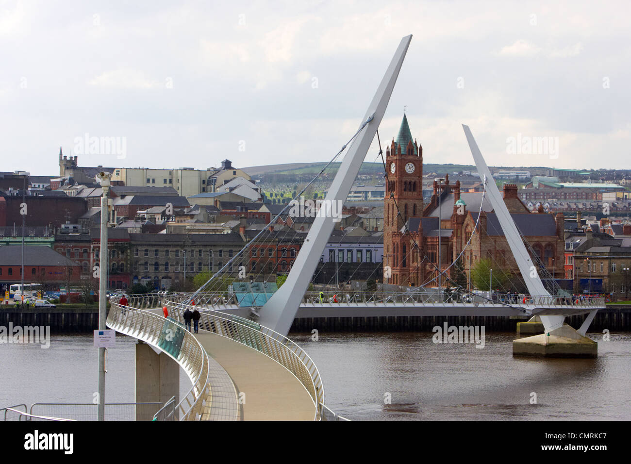 new peace bridge in Derry city county londonderry northern ireland uk ...