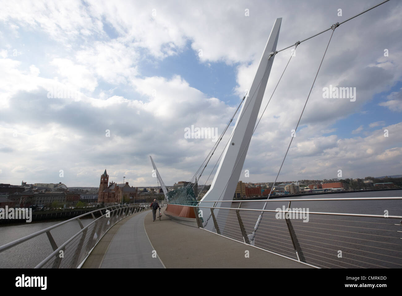 new peace bridge in Derry city county londonderry northern ireland uk ...