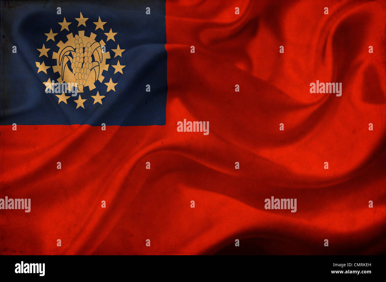Myanmar waving flag Stock Photo - Alamy