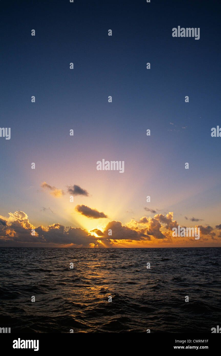 SUNSET OVER OCEAN ST. JOHN VIRGIN ISLANDS Stock Photo - Alamy
