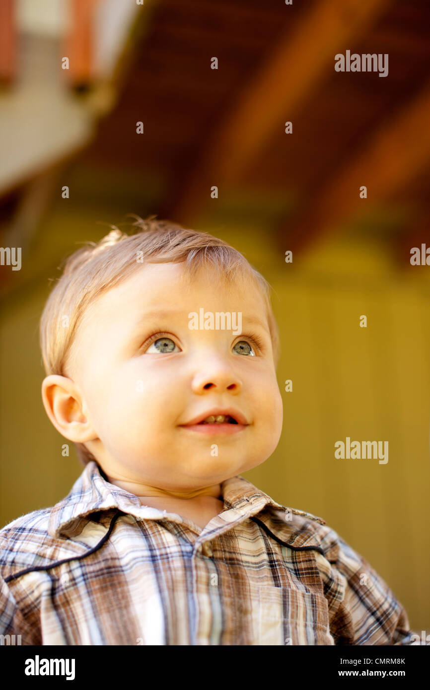 Smiling Caucasian boy Stock Photo - Alamy