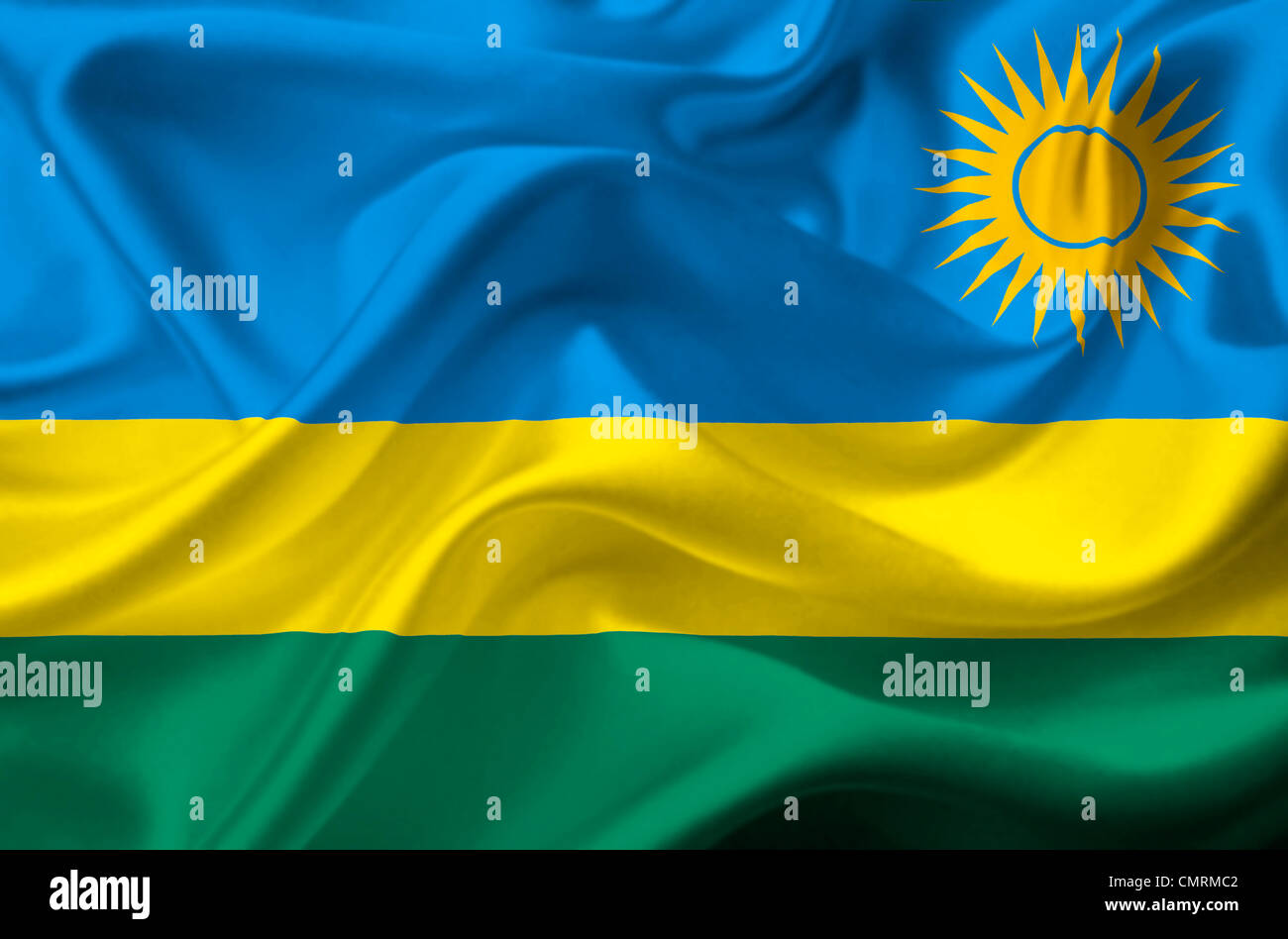 Rwanda waving flag Stock Photo - Alamy