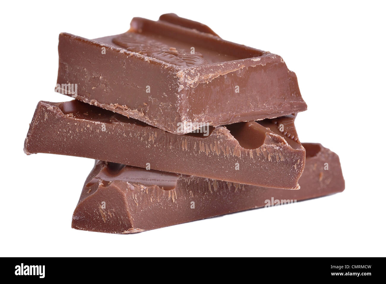 Chocolate squares in white Cut Out Stock Images & Pictures - Alamy