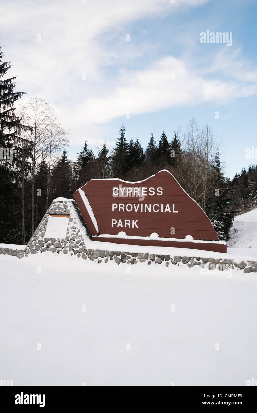 Cypress Provincial Park sign, Vancouver, British Columbia Stock Photo ...