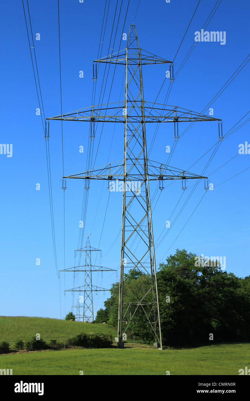 Electricity pylon top view hi-res stock photography and images - Alamy