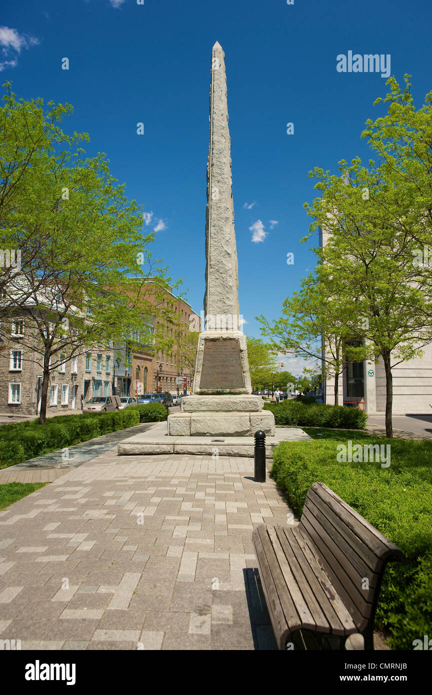 Place d'Youville Obelisk, Montreal, Quebec Stock Photo - Alamy