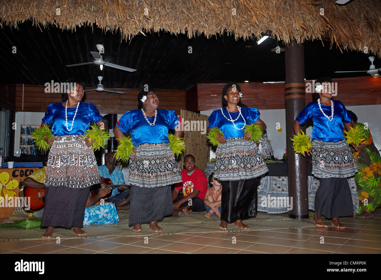 Fijian ladies perform traditional fijian songs at Crusoe's Retreat ...