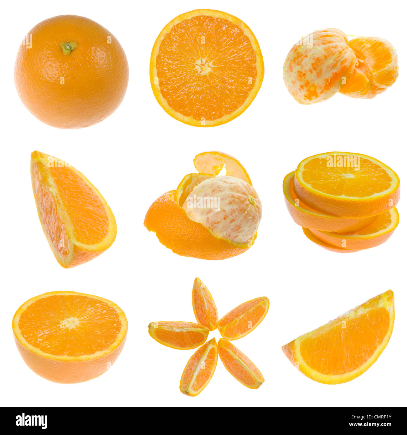 Collection of oranges isolated on white background Stock Photo - Alamy