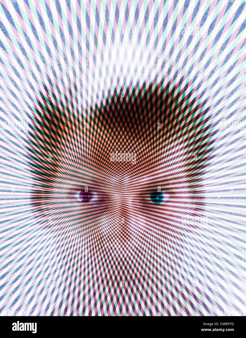 1970s SPECIAL EFFECT PSYCHEDELIC PATTERN OVER PORTRAIT BLONDE MAN FAN ...