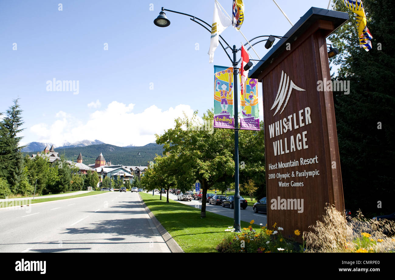 Welcome whistler sign british columbia hi-res stock photography and ...