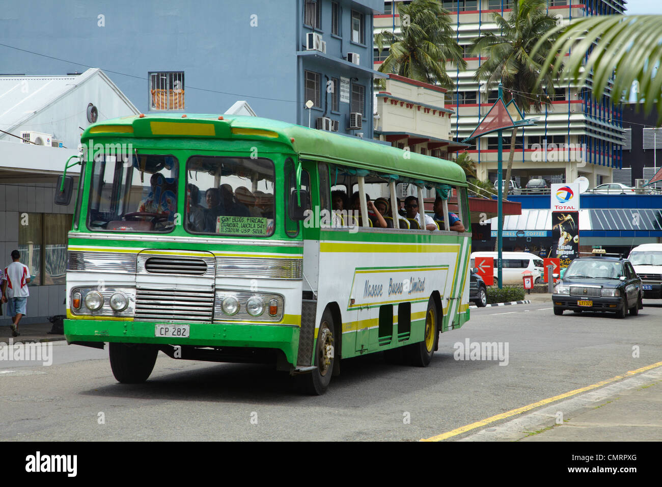 Open-sided bus, Suva, Viti Levu, Fiji, South Pacific Stock Photo - Alamy