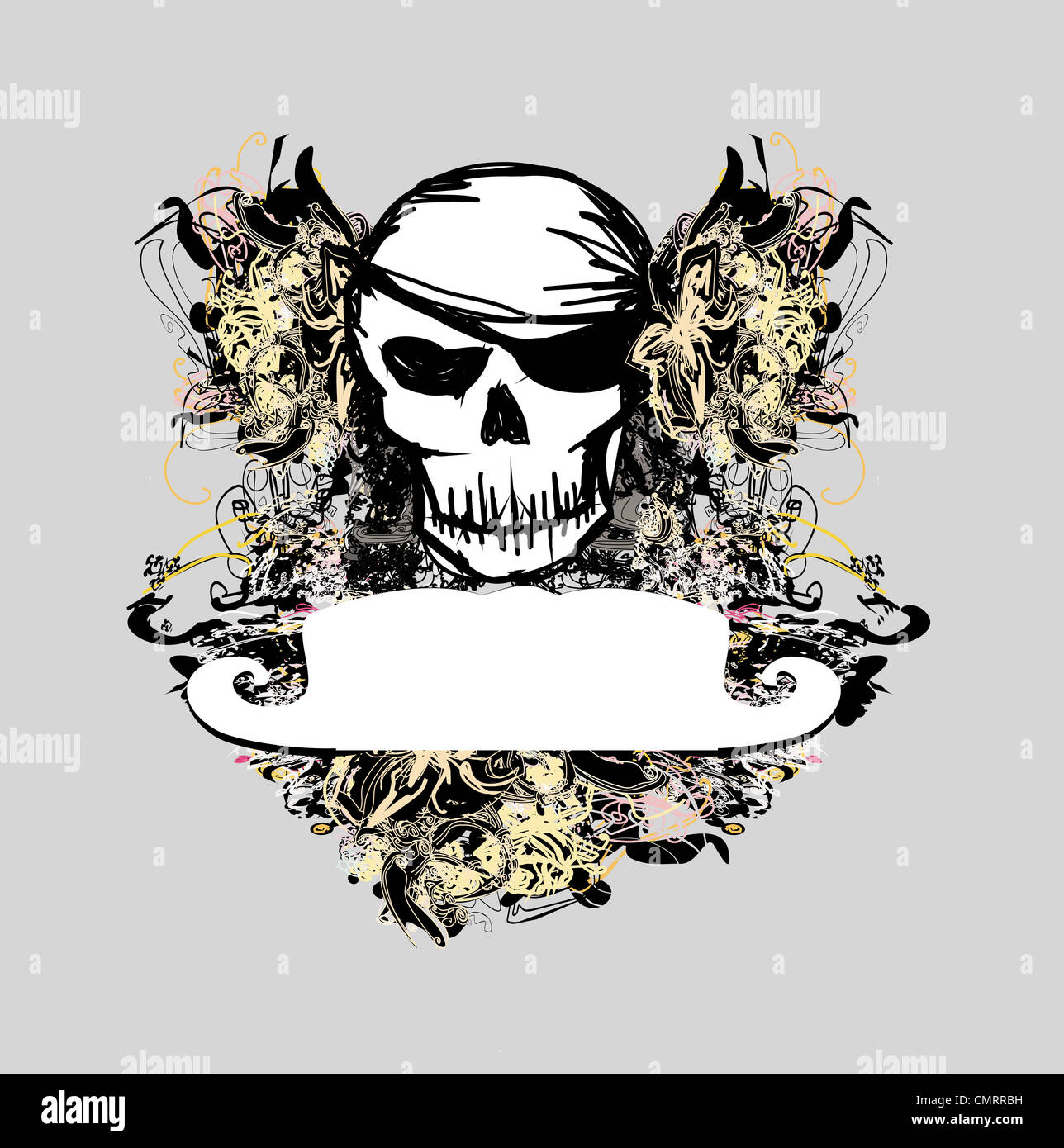 skull and grunge vector background Stock Photo - Alamy