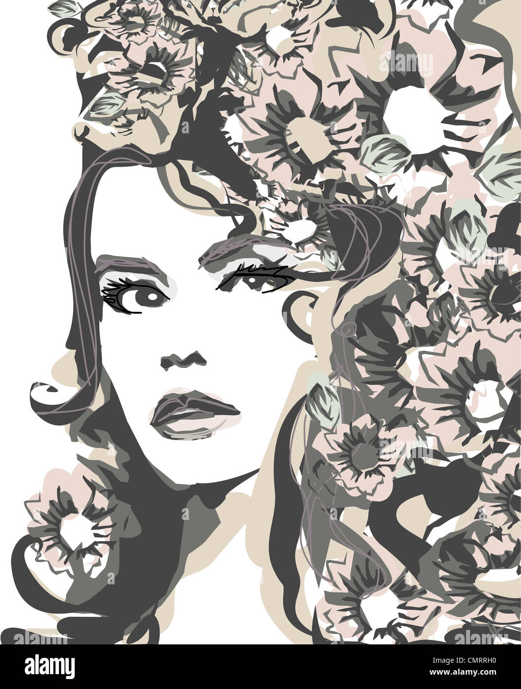 Abstract Beautiful Woman poster Stock Photo - Alamy