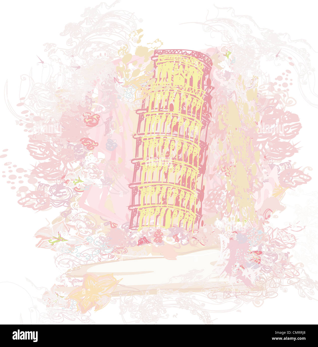 vector pisa tower grunge background Stock Photo - Alamy