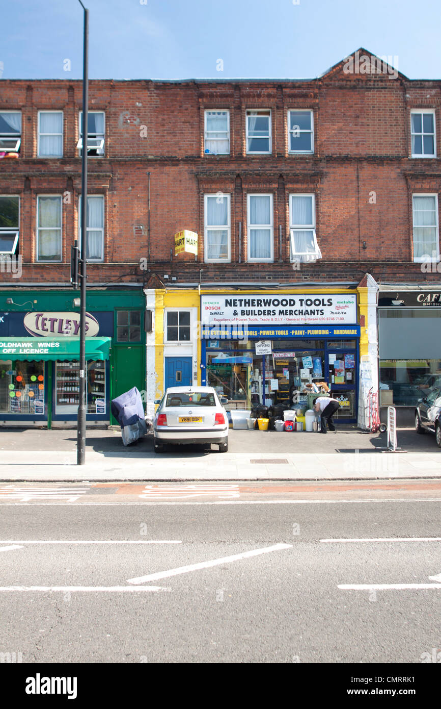 Street view of Goldhawk Road in Shepherds Bush, London Stock Photo - Alamy
