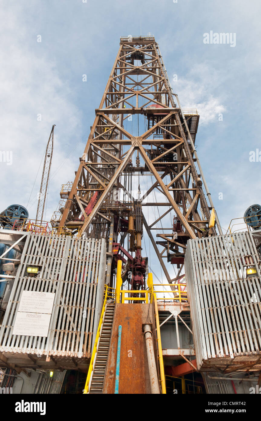 Derrick of Drill Ship Stock Photo - Alamy