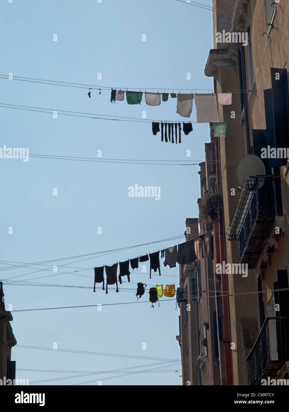 Washing on the line in Venice Stock Photo - Alamy