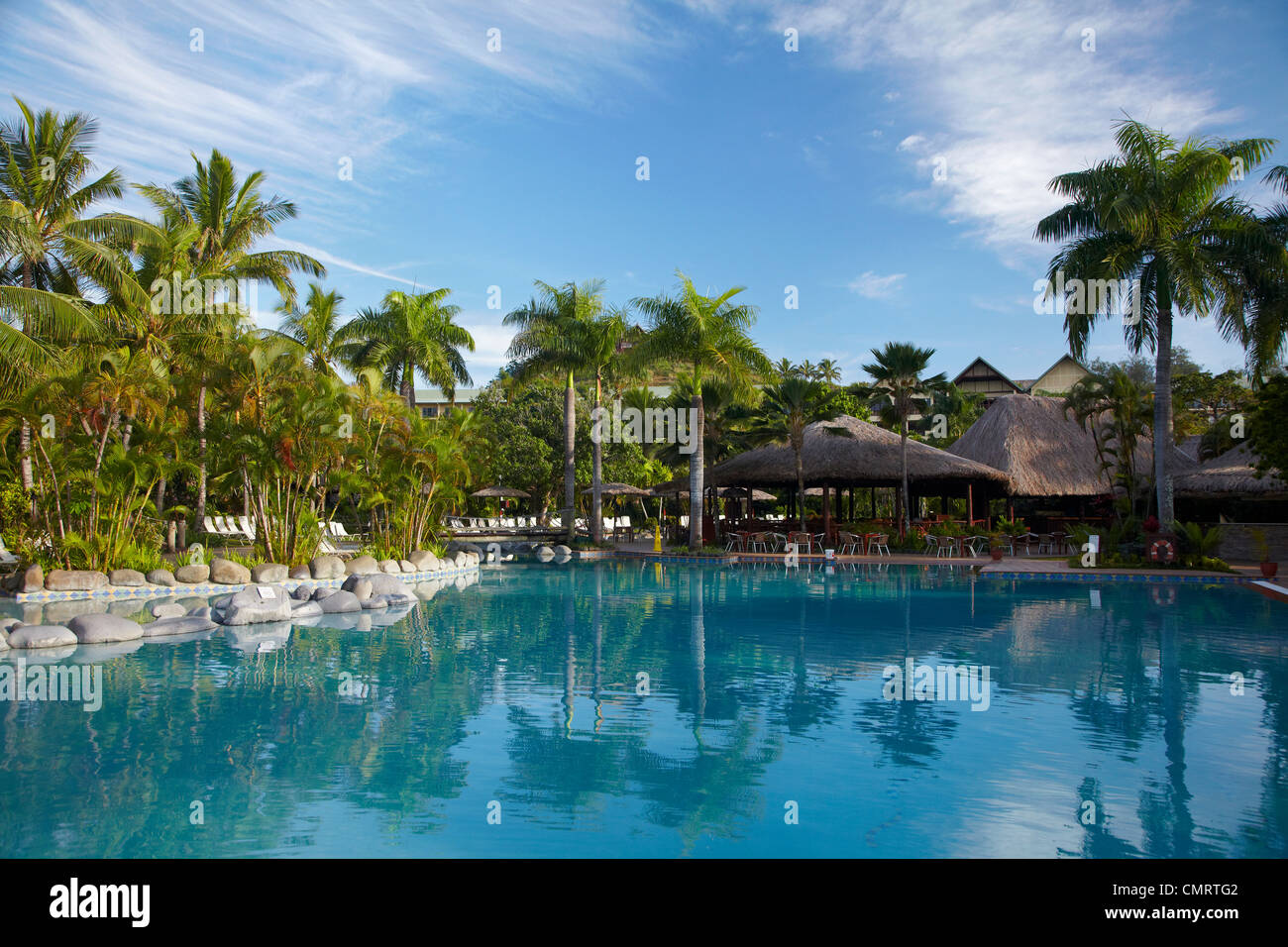 Swimming pool, Outrigger on the Lagoon Resort, Coral Coast, Viti Levu ...