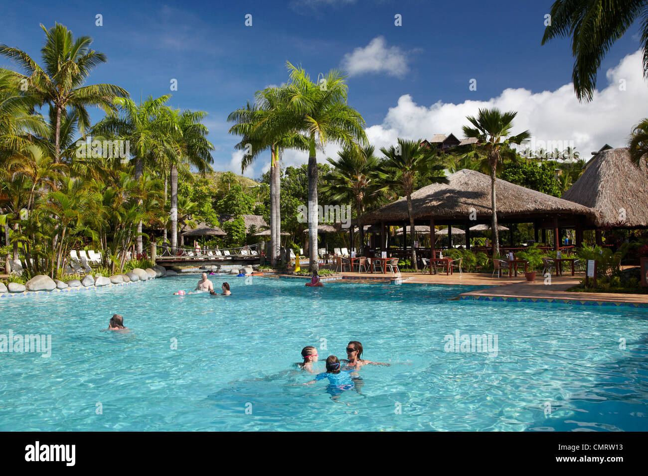 Swimming pool, Outrigger on the Lagoon Resort, Coral Coast, Viti Levu ...