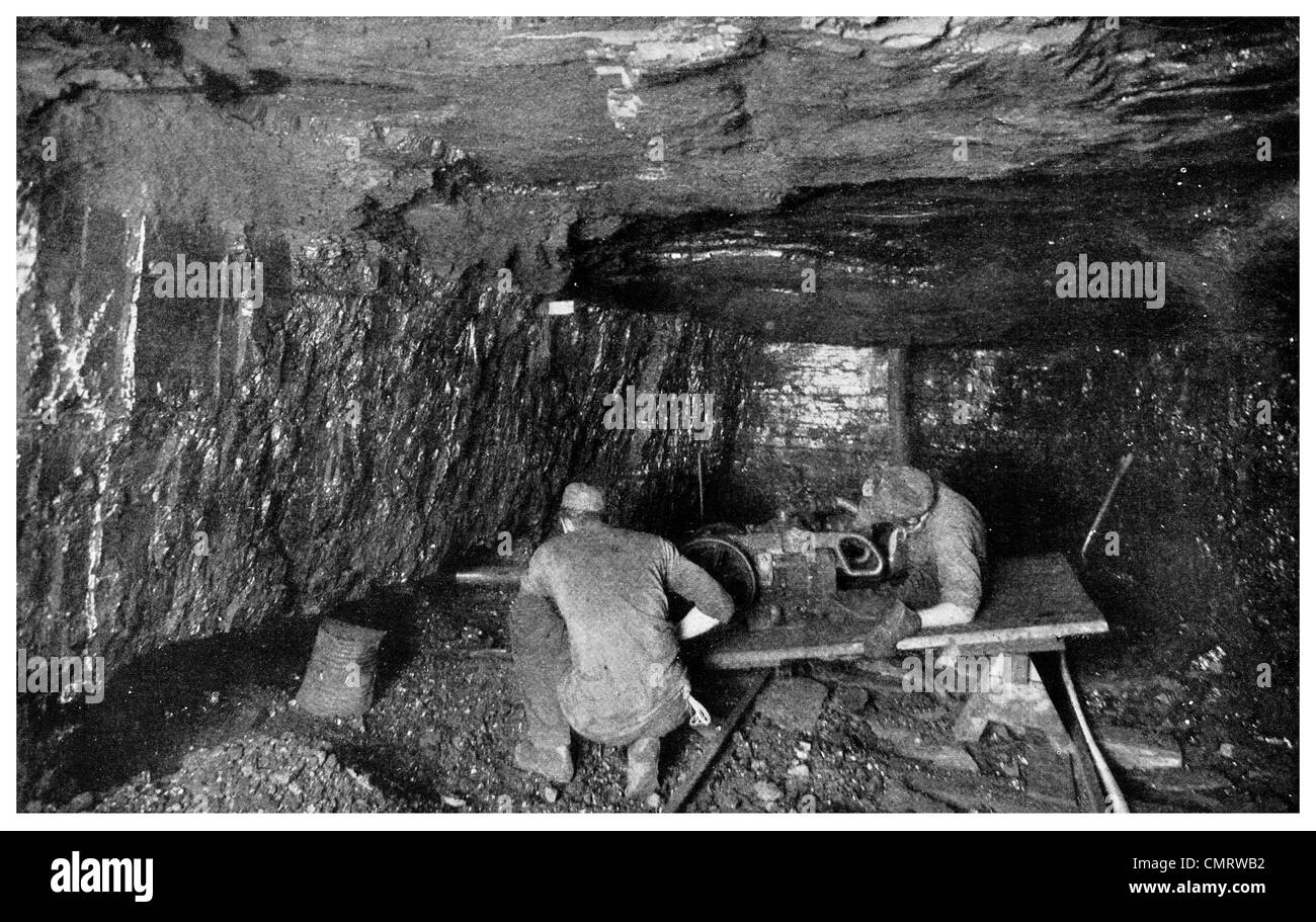 1918 Coal mine undercutting Compressed air puncher Cork and Bottle Mine ...
