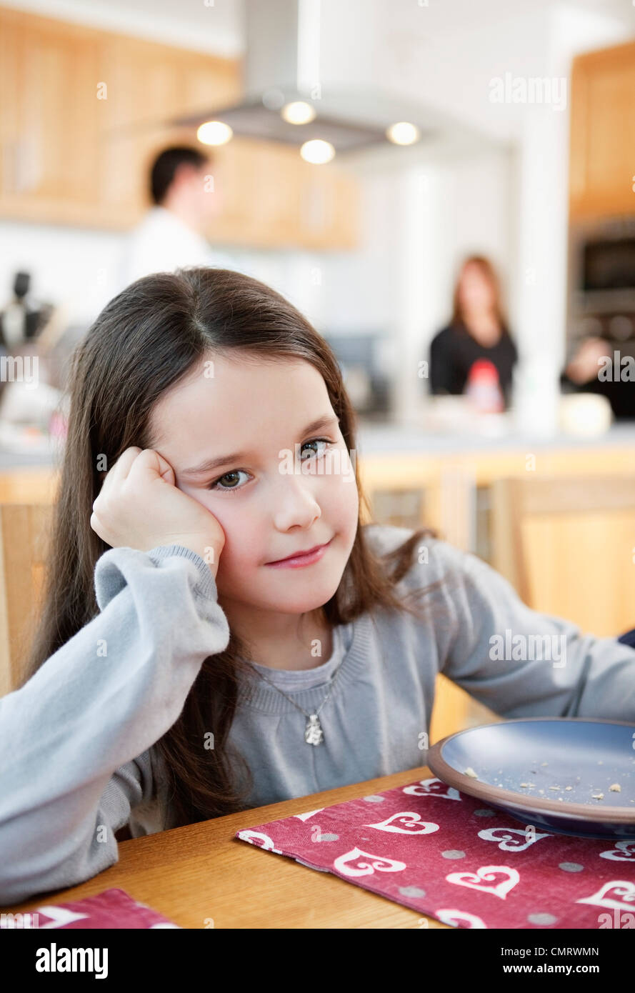 Girl in kitchen Stock Photo - Alamy
