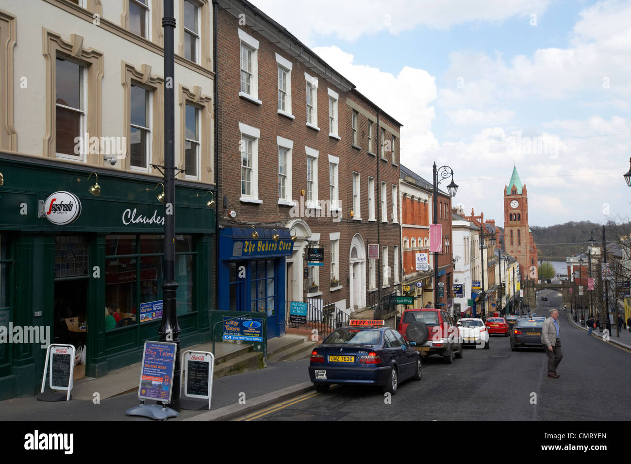 shipquay street inside the walls of Derry city county londonderry ...