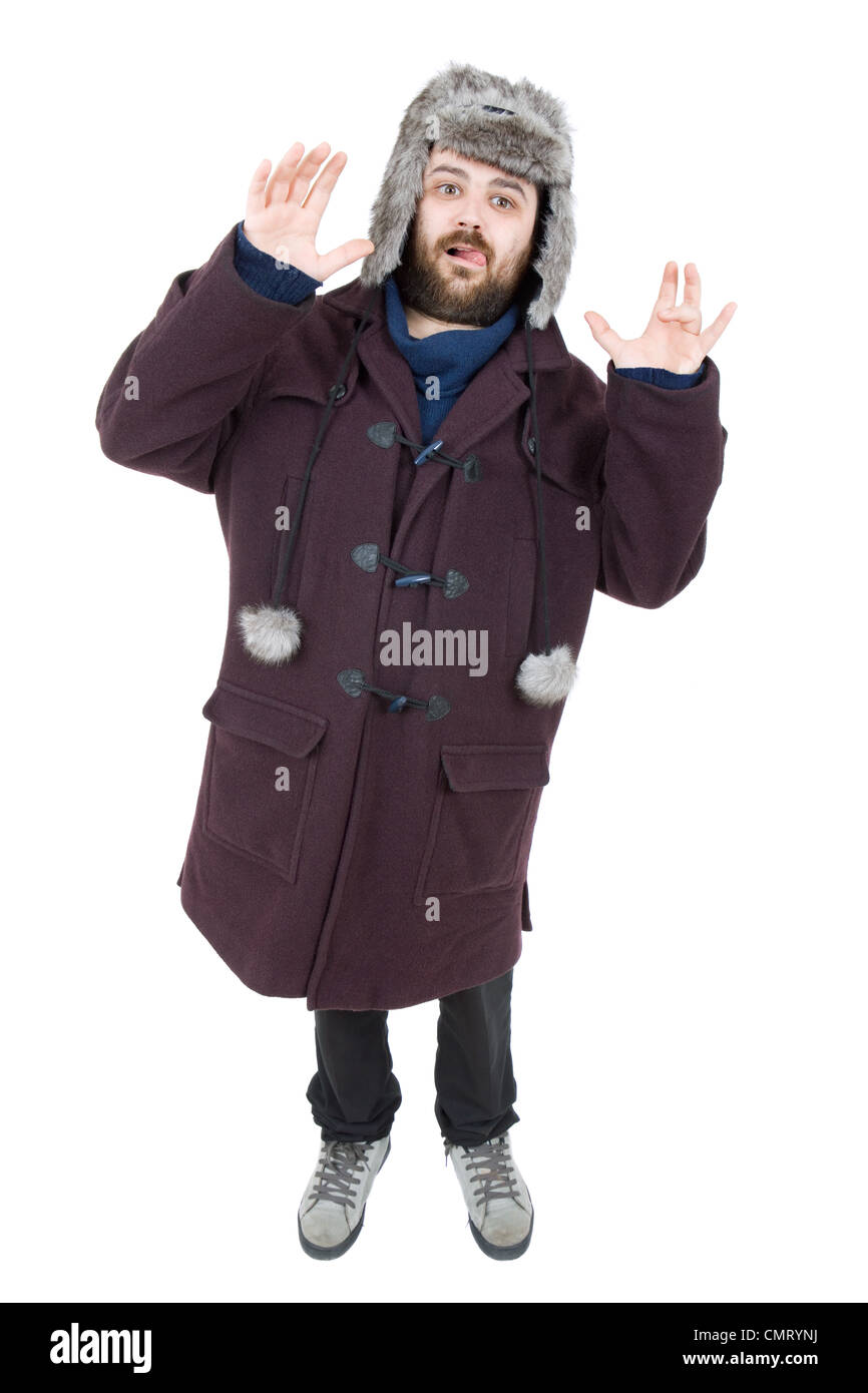 young casual silly man full body isolated on white Stock Photo - Alamy