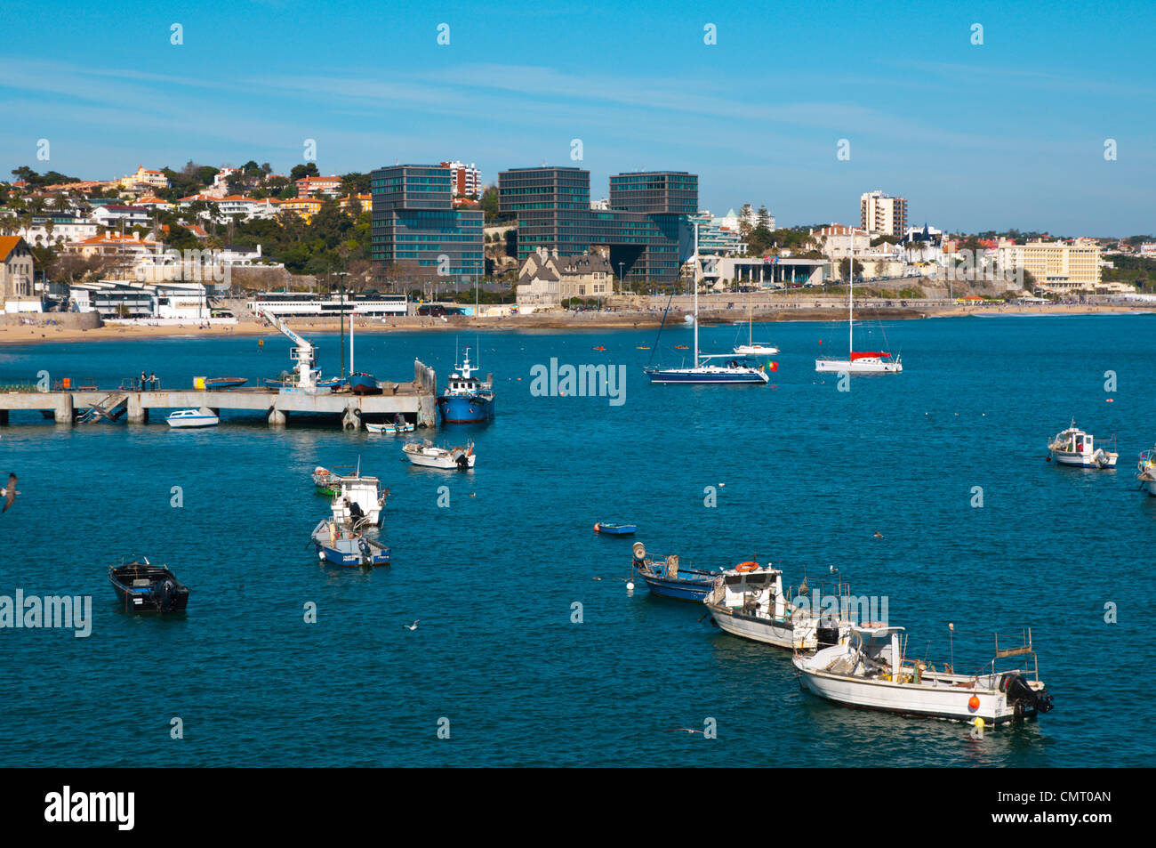 Bay in front of Praia de Ribeira beach Cascais coastal resort near ...