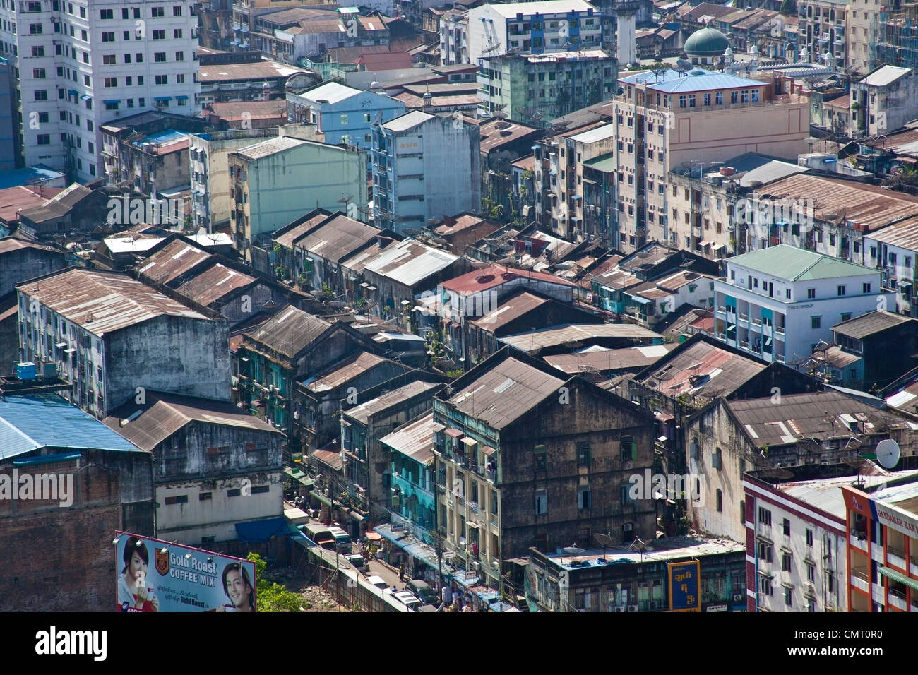 View of Yangon (Rangoon), Myanmar (Burma), South East Asia Stock Photo ...