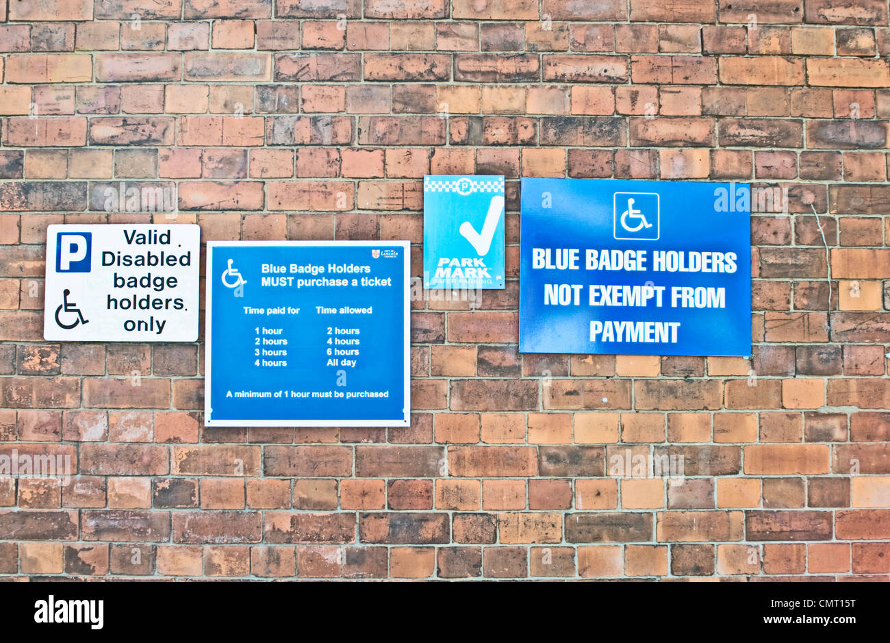 An array of 'disabled badge' signs Stock Photo - Alamy