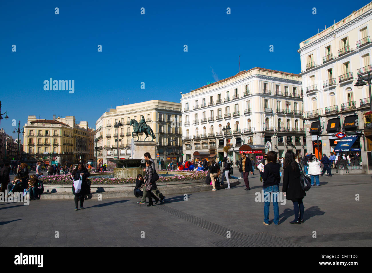 Puerta del Sol square Madrid Spain Europe Stock Photo - Alamy