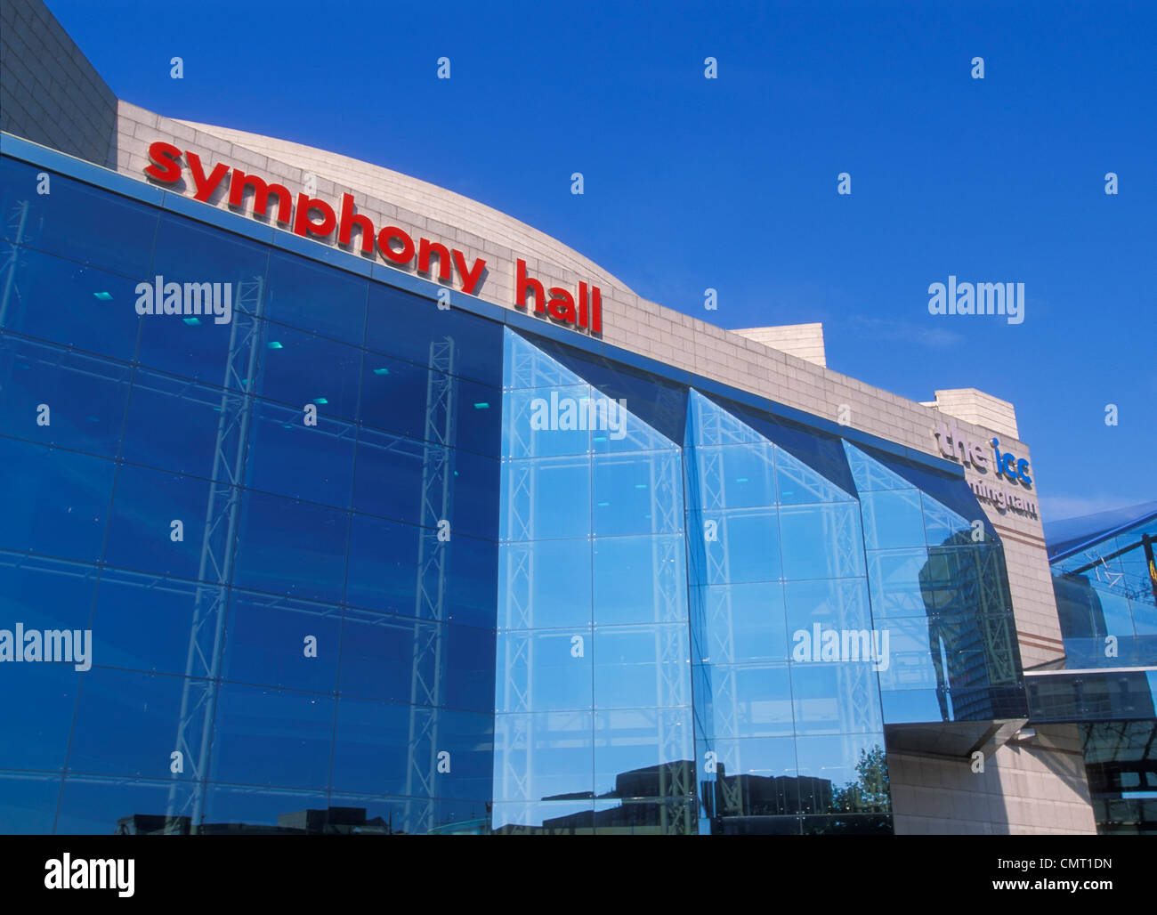 Front glass facade of the Symphony concert Hall Birmingham West ...